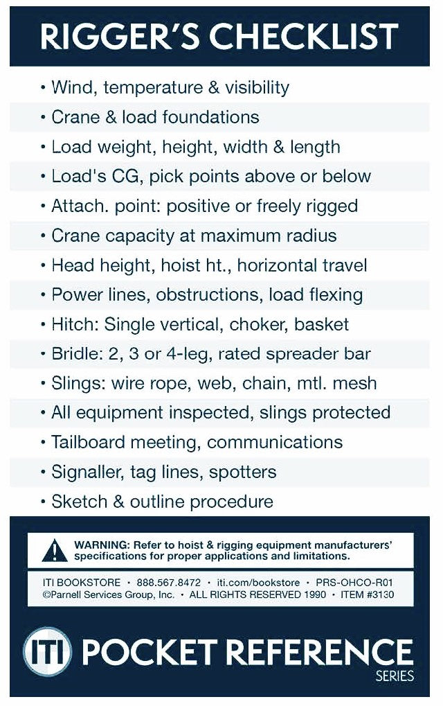 Overhead & Gantry Crane Hand Signal Cards (Pocket Size) – ITI Bookstore