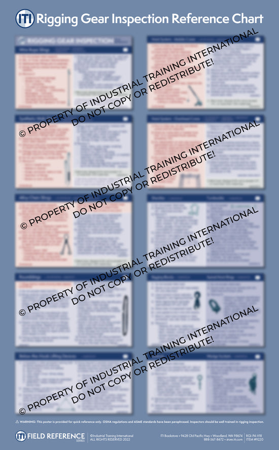 Rigging Gear Inspection Reference Chart (Poster) – ITI Bookstore
