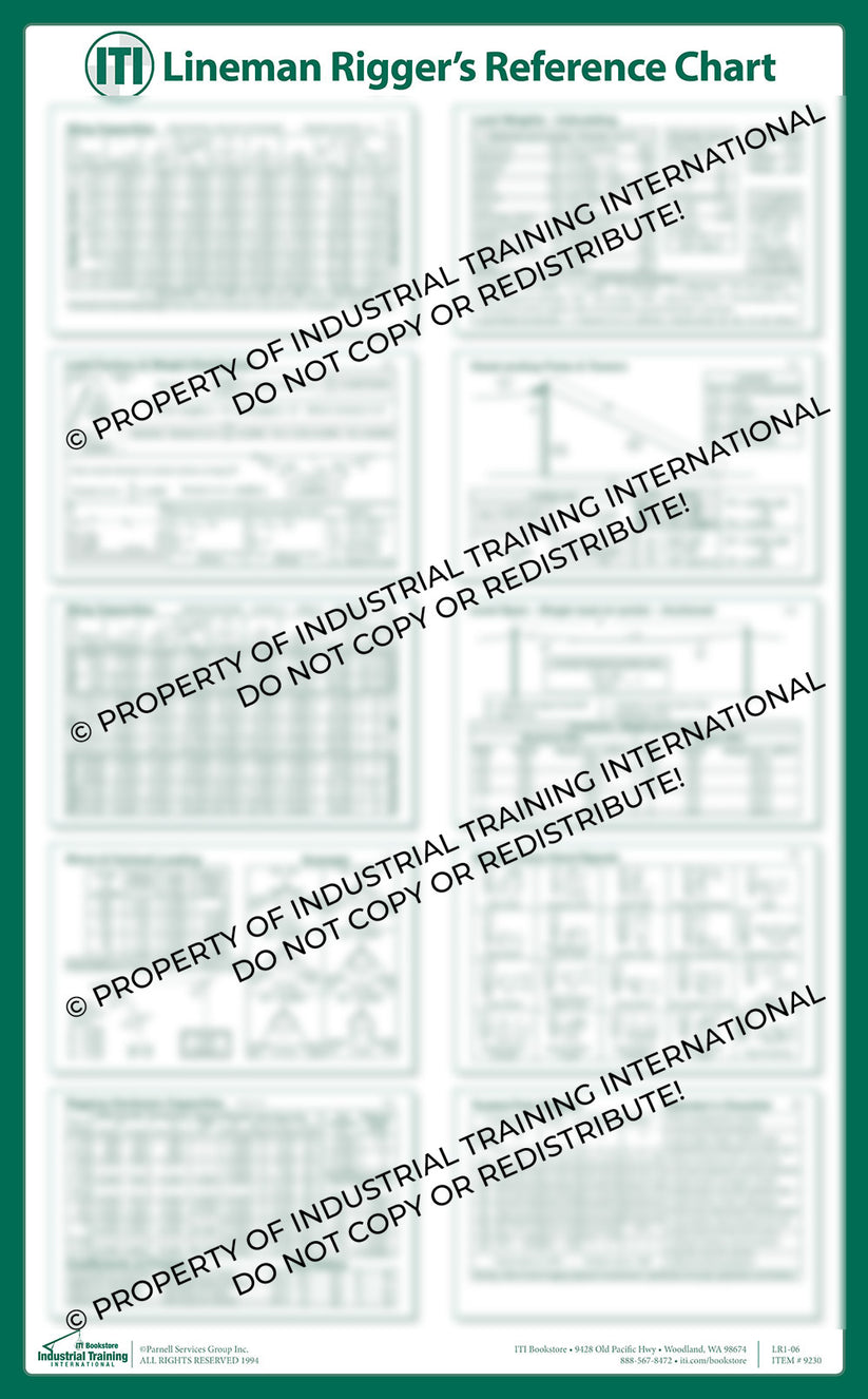 Lineman Rigger Reference Chart (Poster) – ITI Bookstore