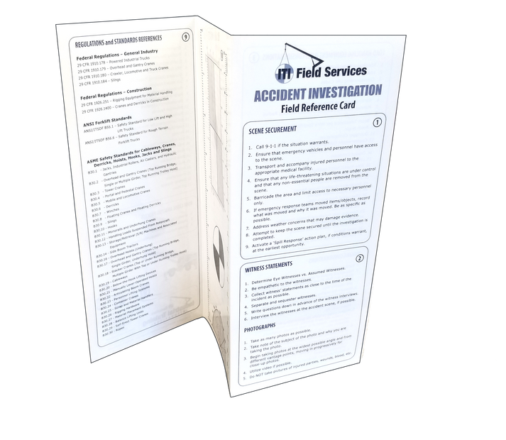 Accident Investigation Field Reference Card – ITI Bookstore