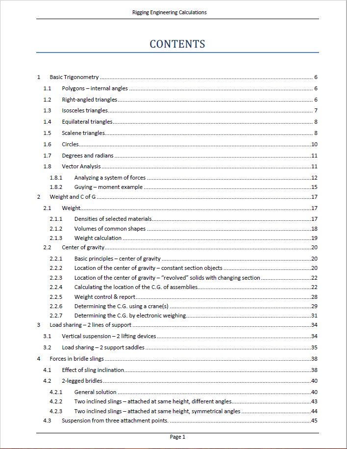 Rigging Engineering Calculations – ITI Bookstore